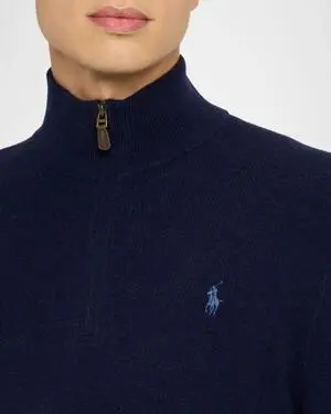 Polo Ralph Lauren Wool Quarter-zip Sweater - Hunter Nav