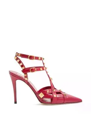 Valentino Garavani Studded Kidskin Pumps - Red