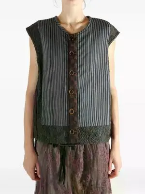 COMMUNS Patchwork Buttoned Vest