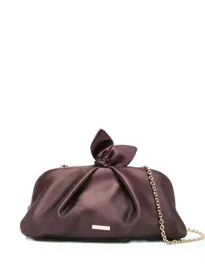 AQUAZZURA Bow Chain Clutch - Brown