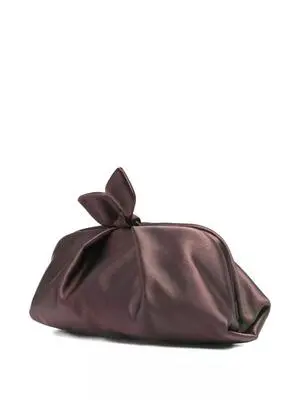 AQUAZZURA Bow Chain Clutch - Brown