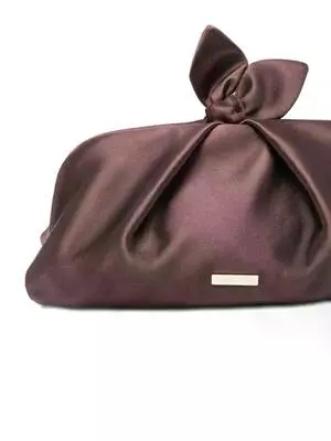 AQUAZZURA Bow Chain Clutch - Brown