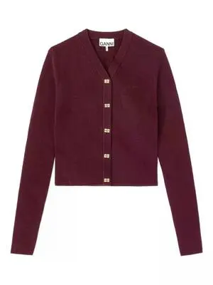 GANNI Buttoned V-neck Cardigan