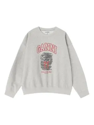 GANNI Organic Cotton Graphic Print Sweatshirt