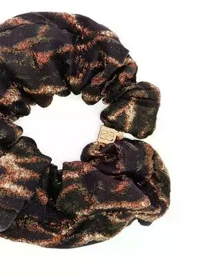 GANNI Metallic Printed Scrunchie