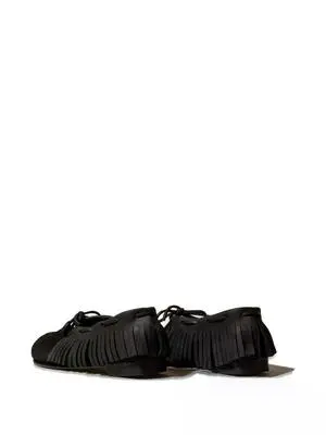 Hereu Tilla Fringed Suede Loafers - Black