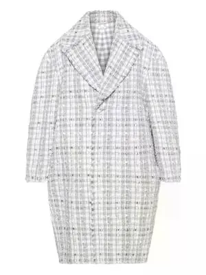 Thom Browne Gingham-check Tweed Coat
