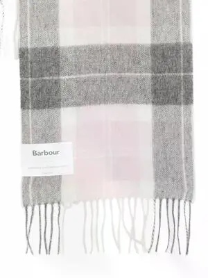 Barbour Checked Fringed Scarf
