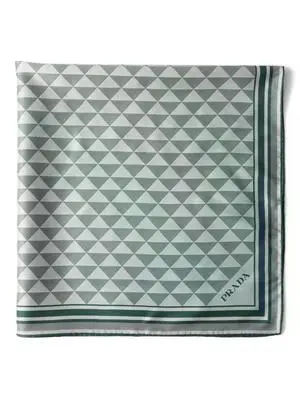 Prada Symbole-pattern Silk Scarf - Neutrals