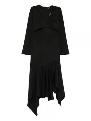 RHIZOME Evelyn Cut-out Asymmetric Midi Dress