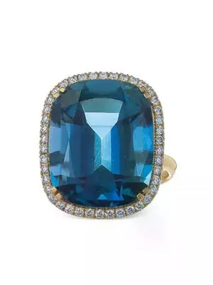 Goshwara 18k Yellow Gossip Diamond And Topaz Ring - Gold