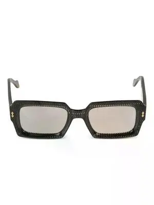 KADOR Evi Glamour Rectangle-frame Sunglasses - Black