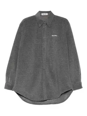 Miu Miu Overshirt With Embroidered Logo