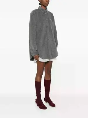 Miu Miu Overshirt With Embroidered Logo