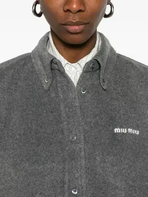 Miu Miu Overshirt With Embroidered Logo