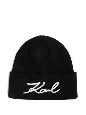 Karl Lagerfeld Signature Beanie - Black