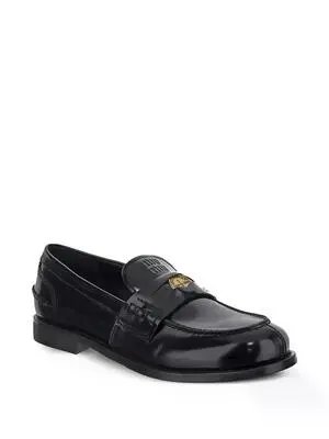 Miu Miu Leather Penny-strap Loafers - Black