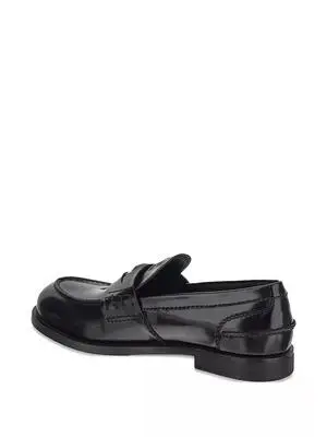 Miu Miu Leather Penny-strap Loafers - Black