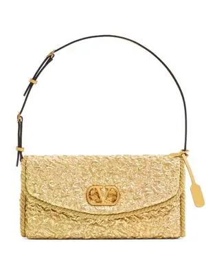 Valentino Garavani Small Devain Jacquard Shoulder Bag - Gold