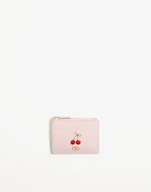Valentino Garavani Cherryfic Grainy Calfskin Cardholder - Rose Quartz