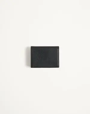 Valentino Garavani Cherryfic Wallet In Grainy Calfskin - Black