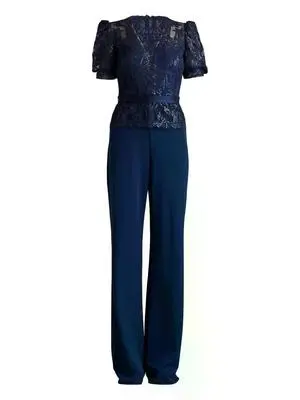 Tadashi Shoji Sequin Lace Jumpsuit - Blue