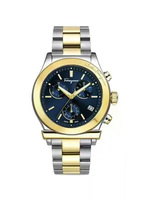 FERRAGAMO Chronograph Stainless Steel 42mm - Blue