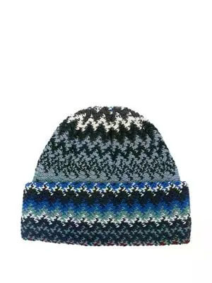 Missoni Zigzag Wool Beanie - Blue
