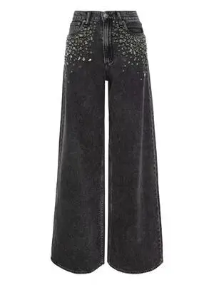 Rag & Bone Sofie Jeans With Rhinestone Embellishments - Grey