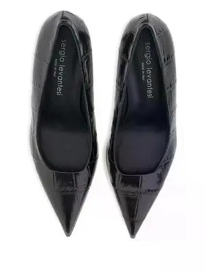 SERGIO LEVANTESI 80mm Grace Crocodile-effect Pumps