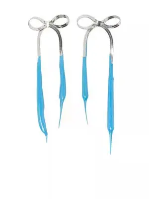 Ottolinger Laced Bow Drop Earrings - Blue