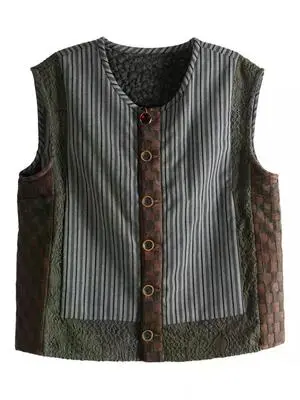 COMMUNS Patchwork Buttoned Vest