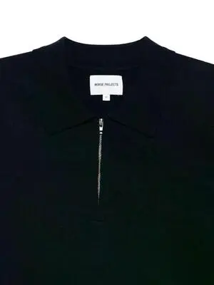 Norse Projects Zip-neck Polo Shirt - Black