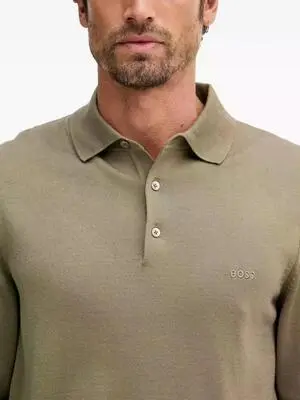 BOSS Button Long-sleeve Polo Shirt - Green