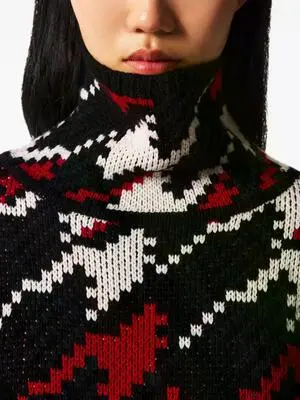 Perfect Moment Houndstooth Roll-neck Sweater