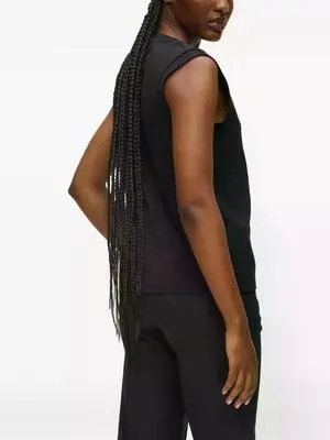 Karl Lagerfeld V-neck Logo Tank Top - Black