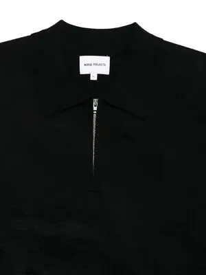 Norse Projects Zip-neck Polo Shirt - Black