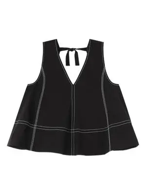 Ganni Contrast Stitching Tops