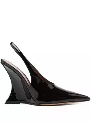 Paris Texas 105mm Slingback Wedge Pumps - Black