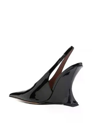 Paris Texas 105mm Slingback Wedge Pumps - Black