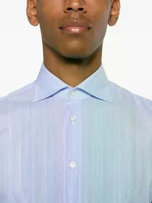 BORRIELLO NAPOLI Striped Cotton Shirt - Blue