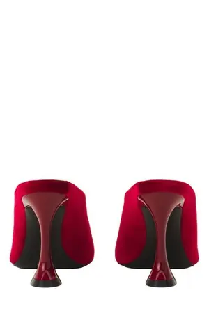 LANVIN Midnight Step Velvet Mules - Red