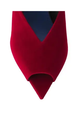 LANVIN Midnight Step Velvet Mules - Red