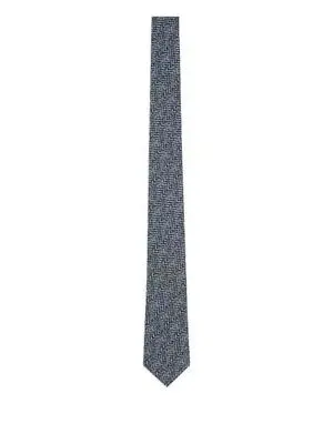 Giorgio Armani Herringbone-patterned Tie - Blue
