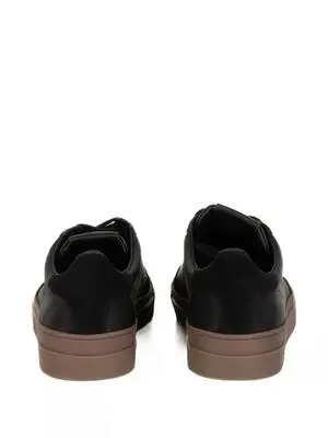 Stokton Panelled Leather Sneakers - Black