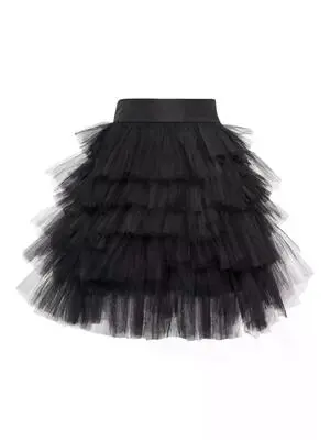 Oscar De La Renta Ruffled Tiered Mini Skirt - Black