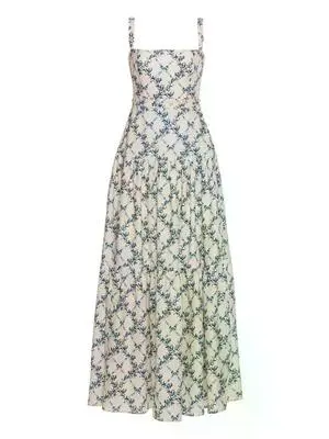 Agua Bendita Lima Gloriosa Floral Maxi Dress - Neutrals