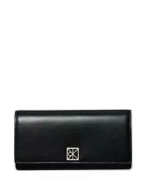 Calvin Klein Monogram-logo Leather Bifold Wallet - Black