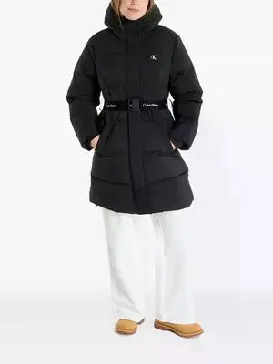 Calvin Klein Belted Hooded Coat