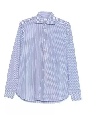 BORRIELLO NAPOLI Striped Button Shirt - Blue